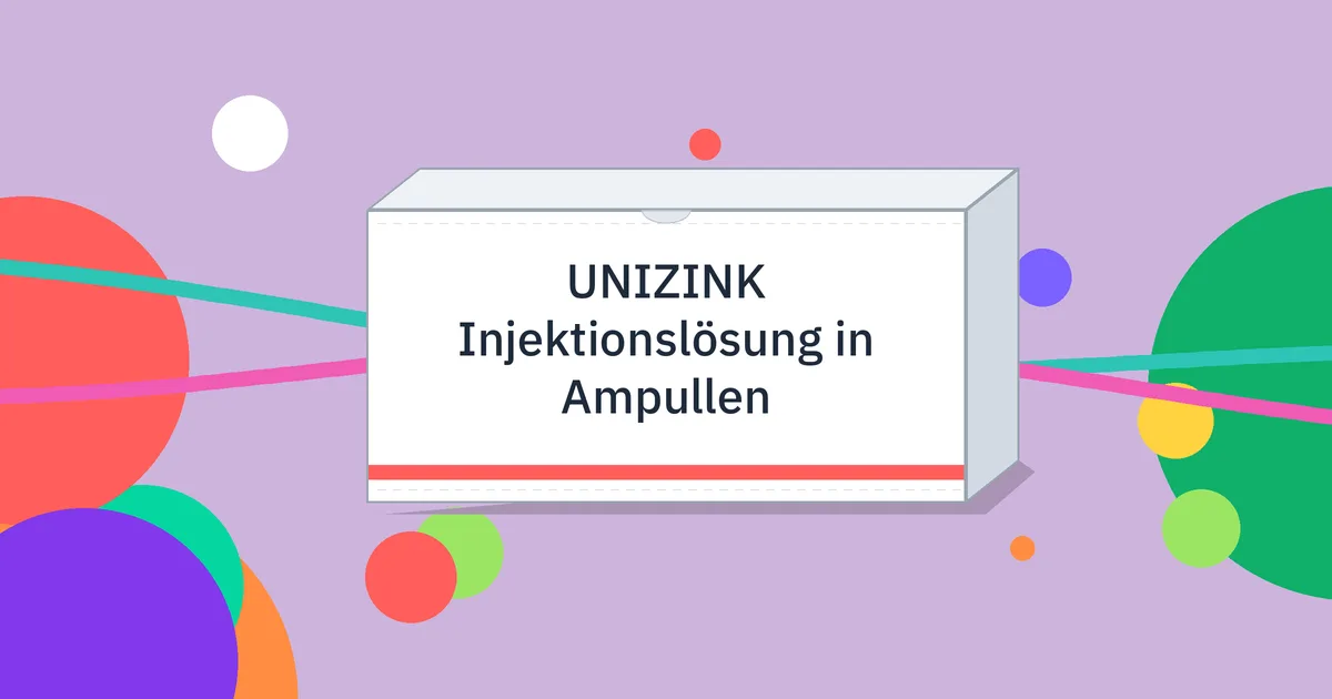 Symbolbild: Packung mit der Aufschrift UNIZINK Injektionslösung in Ampullen (PZN 03499402) – Verfügbarkeit und Bezug in Apotheken in Frankfurt am Main