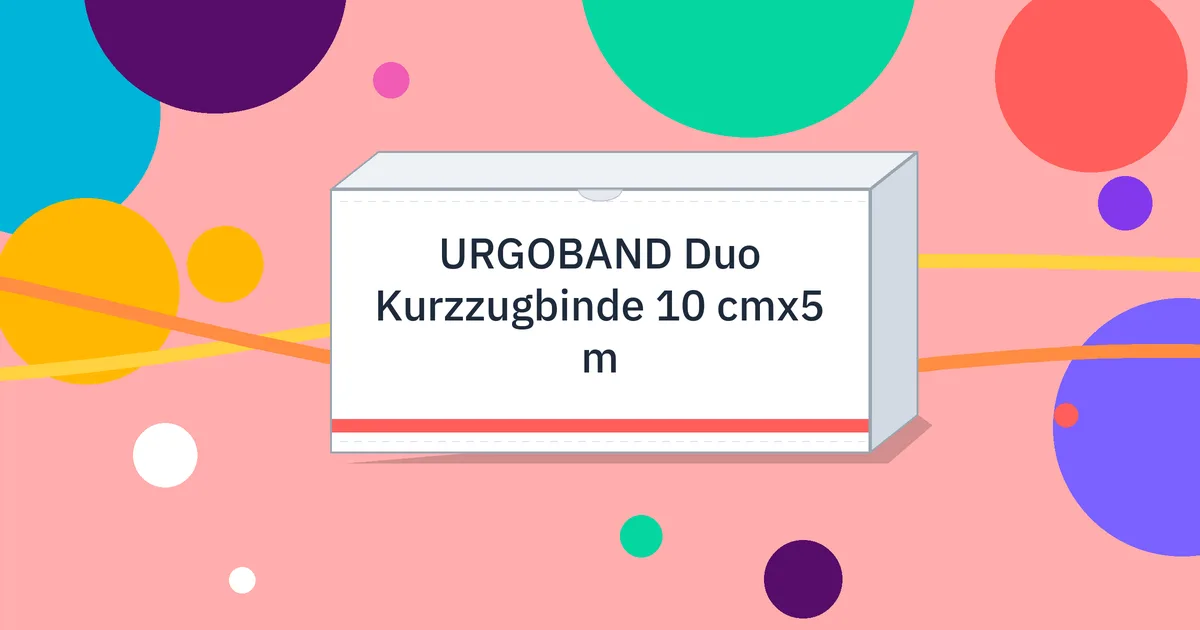 Symbolbild: Packung mit der Aufschrift URGOBAND Duo Kurzzugbinde 10 cmx5 m (PZN 01232770) – Verfügbarkeit und Bezug in Apotheken in Frankfurt am Main
