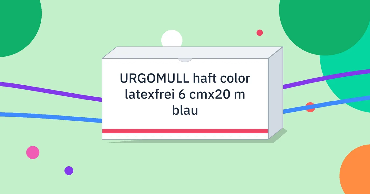 Symbolbild: Packung mit der Aufschrift URGOMULL haft color latexfrei 6 cmx20 m blau (PZN 01832731) – Verfügbarkeit und Bezug in Apotheken in Frankfurt am Main