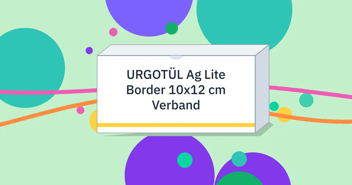 Symbolbild: Packung mit der Aufschrift URGOTÜL Ag Lite Border 10x12 cm Verband (PZN 17312063) – Verfügbarkeit und Bezug in Apotheken in Frankfurt am Main