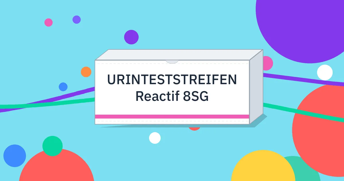 Symbolbild: Packung mit der Aufschrift URINTESTSTREIFEN Reactif 8SG (PZN 13695498) – Verfügbarkeit und Bezug in Apotheken in Frankfurt am Main