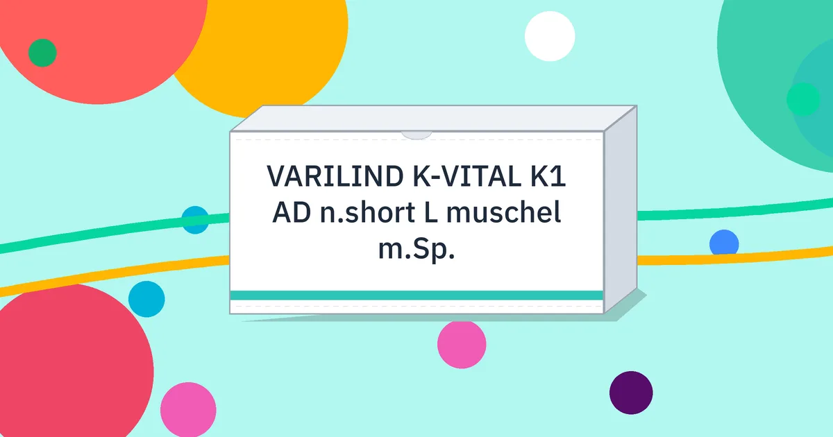 Symbolbild: Packung mit der Aufschrift VARILIND K-VITAL K1 AD n.short L muschel m.Sp. (PZN 20566991) – Verfügbarkeit und Bezug in Apotheken in Frankfurt am Main