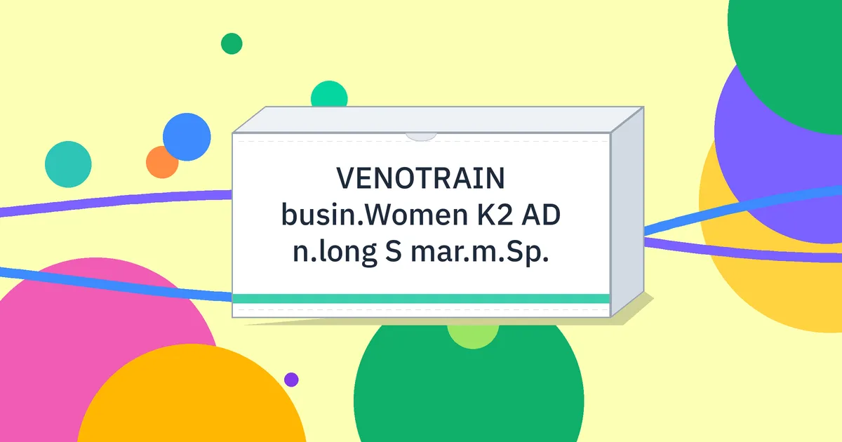 Symbolbild: Packung mit der Aufschrift VENOTRAIN busin.Women K2 AD n.long S mar.m.Sp. (PZN 10195921) – Verfügbarkeit und Bezug in Apotheken in Frankfurt am Main
