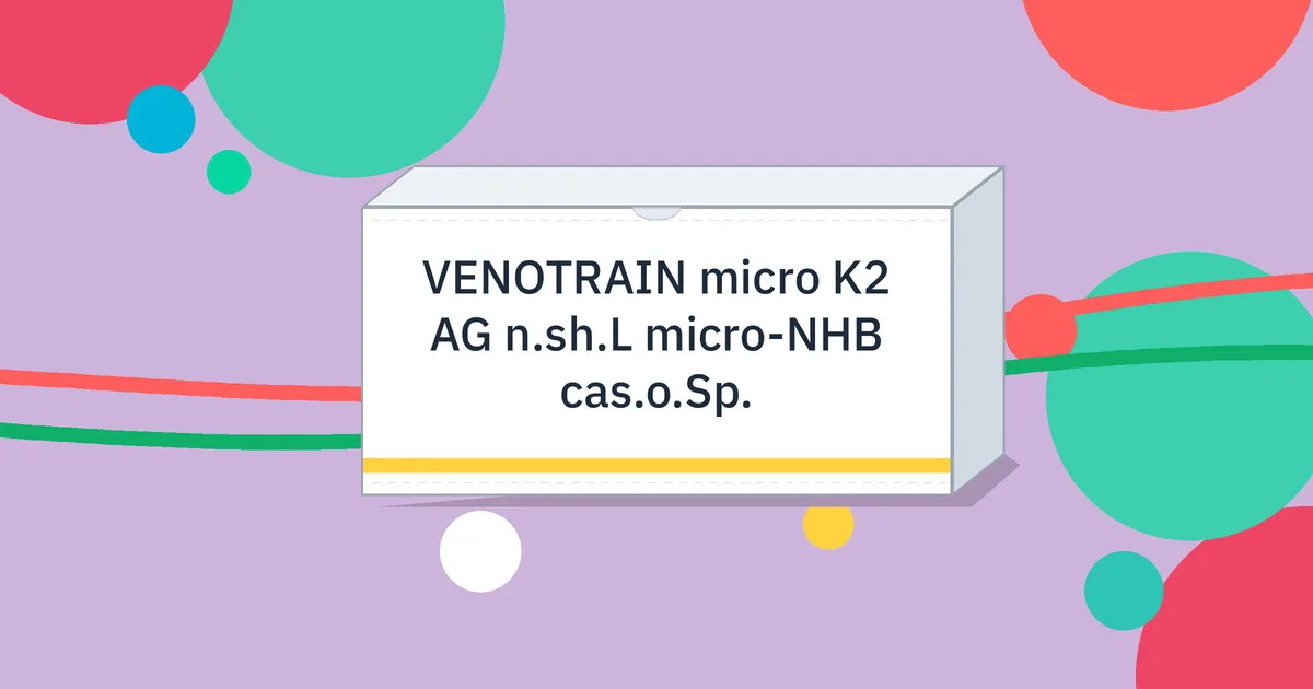 Symbolbild: Packung mit der Aufschrift VENOTRAIN micro K2 AG n.sh.L micro-NHB cas.o.Sp. (PZN 20758644) – Verfügbarkeit und Bezug in Apotheken in Frankfurt am Main