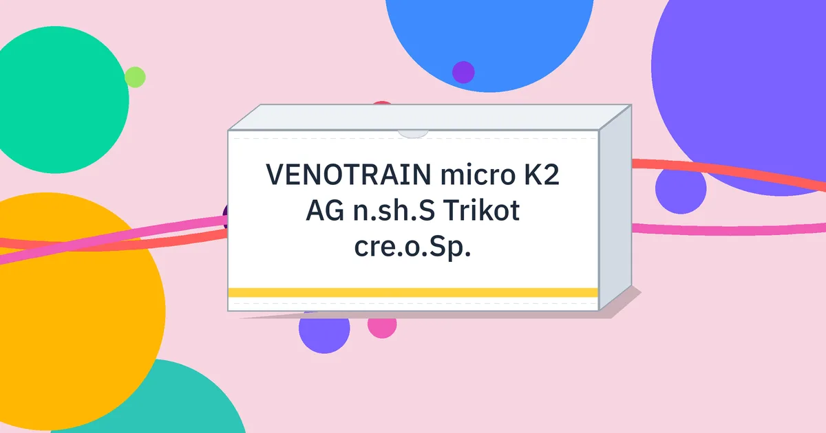 Symbolbild: Packung mit der Aufschrift VENOTRAIN micro K2 AG n.sh.S Trikot cre.o.Sp. (PZN 05712372) – Verfügbarkeit und Bezug in Apotheken in Frankfurt am Main