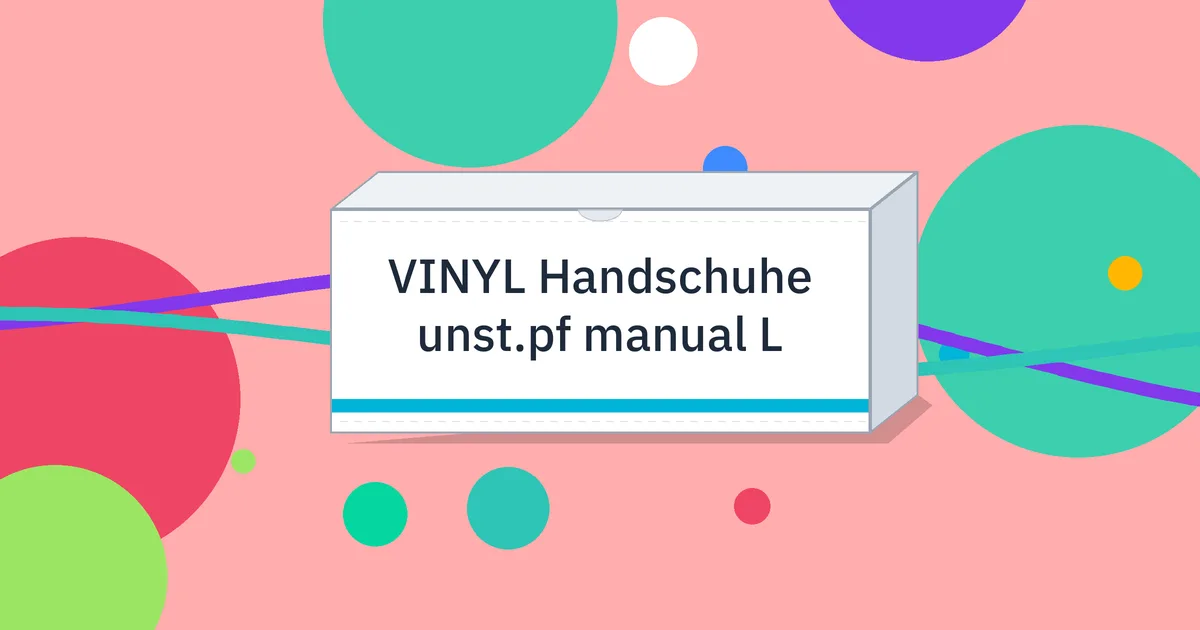 Symbolbild: Packung mit der Aufschrift VINYL Handschuhe unst.pf manual L (PZN 18033827) – Verfügbarkeit und Bezug in Apotheken in Frankfurt am Main