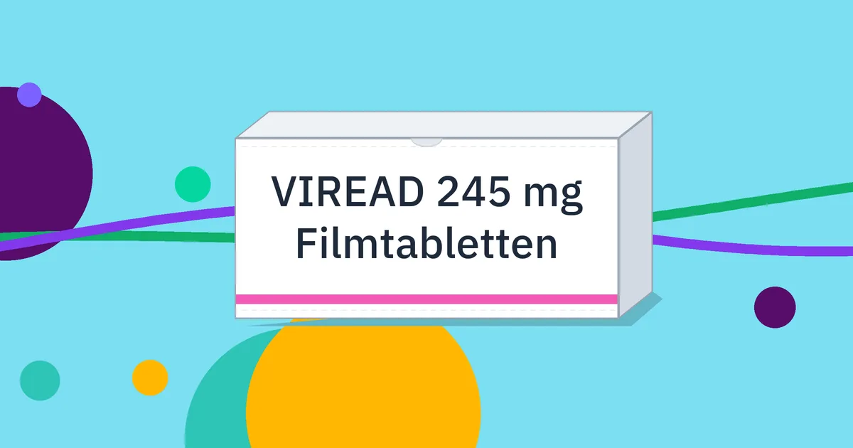 Symbolbild: Packung mit der Aufschrift VIREAD 245 mg Filmtabletten (PZN 12506207) – Verfügbarkeit und Bezug in Apotheken in Frankfurt am Main
