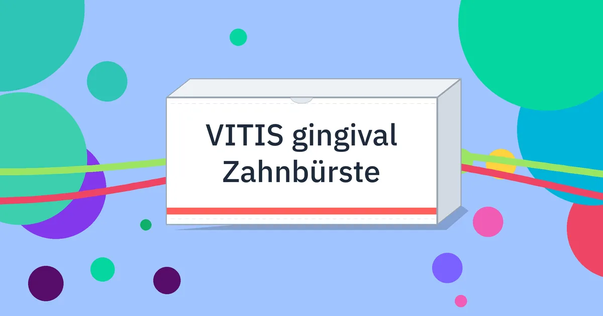 Symbolbild: Packung mit der Aufschrift VITIS gingival Zahnbürste (PZN 09201378) – Verfügbarkeit und Bezug in Apotheken in Frankfurt am Main