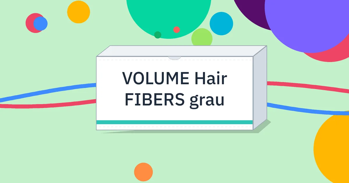 Symbolbild: Packung mit der Aufschrift VOLUME Hair FIBERS grau (PZN 10629644) – Verfügbarkeit und Bezug in Apotheken in Frankfurt am Main