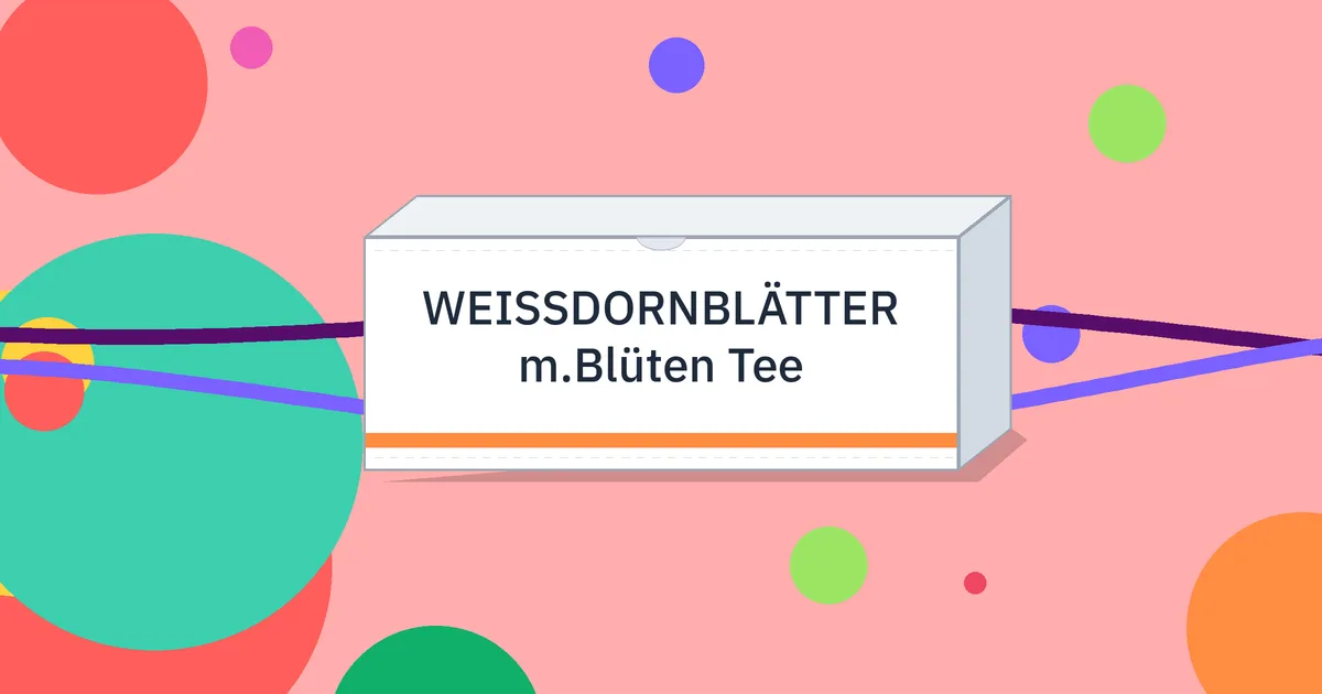 Symbolbild: Packung mit der Aufschrift WEISSDORNBLÄTTER m.Blüten Tee (PZN 05467346) – Verfügbarkeit und Bezug in Apotheken in Frankfurt am Main