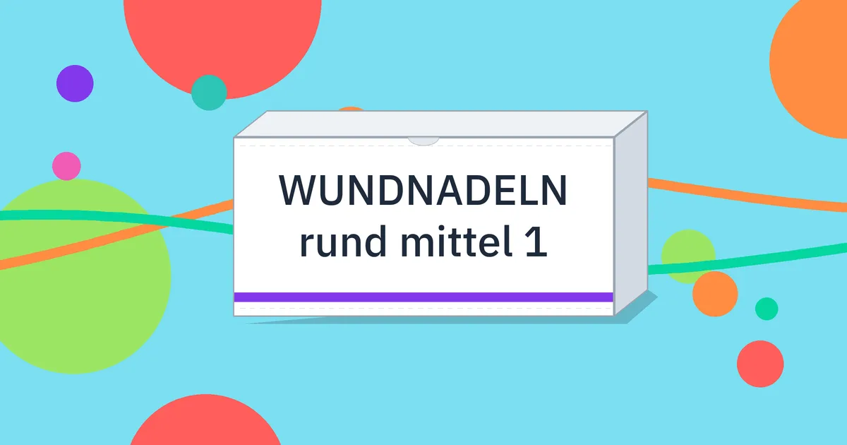 Symbolbild: Packung mit der Aufschrift WUNDNADELN rund mittel 1 (PZN 02009821) – Verfügbarkeit und Bezug in Apotheken in Frankfurt am Main