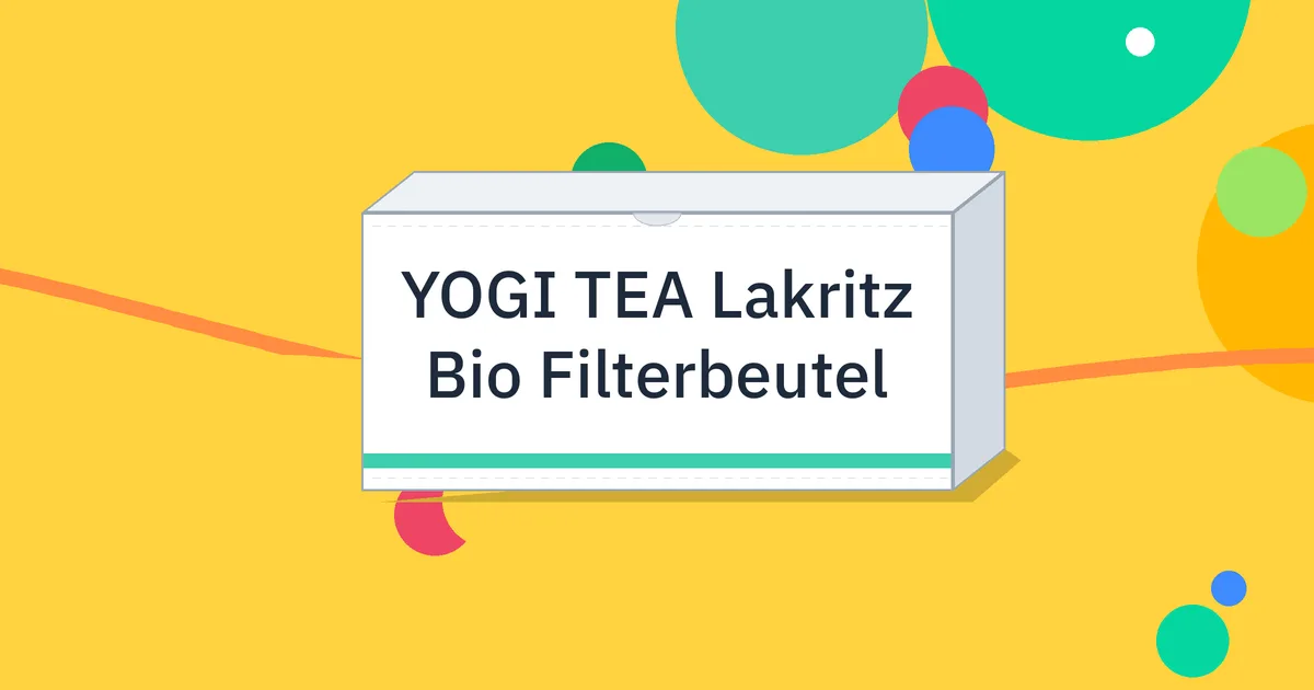 Symbolbild: Packung mit der Aufschrift YOGI TEA Lakritz Bio Filterbeutel (PZN 09687547) – Verfügbarkeit und Bezug in Apotheken in Frankfurt am Main