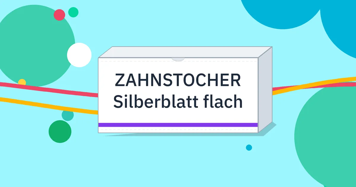 Symbolbild: Packung mit der Aufschrift ZAHNSTOCHER Silberblatt flach (PZN 00065169) – Verfügbarkeit und Bezug in Apotheken in Frankfurt am Main