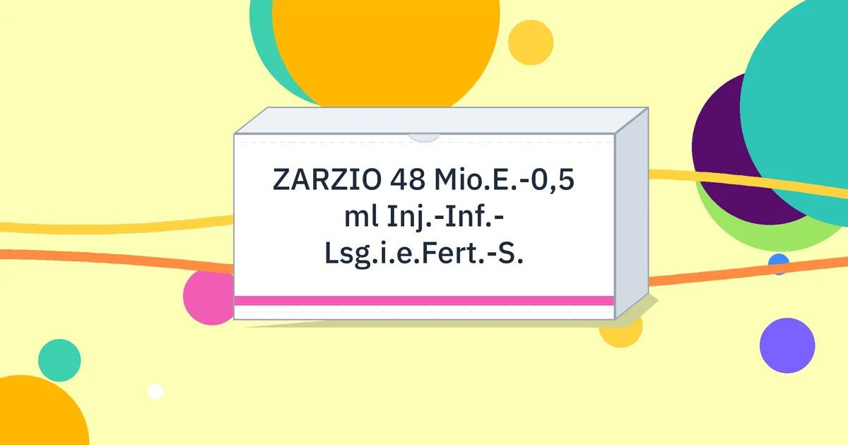 Symbolbild: Packung mit der Aufschrift ZARZIO 48 Mio.E.-0,5 ml Inj.-Inf.-Lsg.i.e.Fert.-S. (PZN 20834411) – Verfügbarkeit und Bezug in Apotheken in Frankfurt am Main