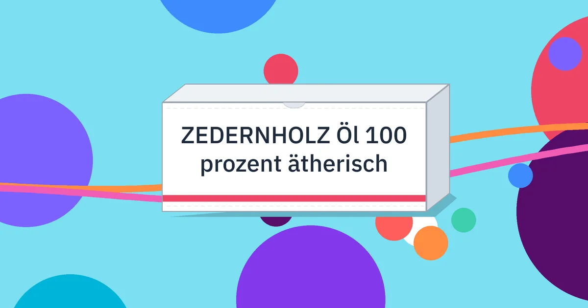 Symbolbild: Packung mit der Aufschrift ZEDERNHOLZ Öl 100 prozent ätherisch (PZN 07206495) – Verfügbarkeit und Bezug in Apotheken in Frankfurt am Main