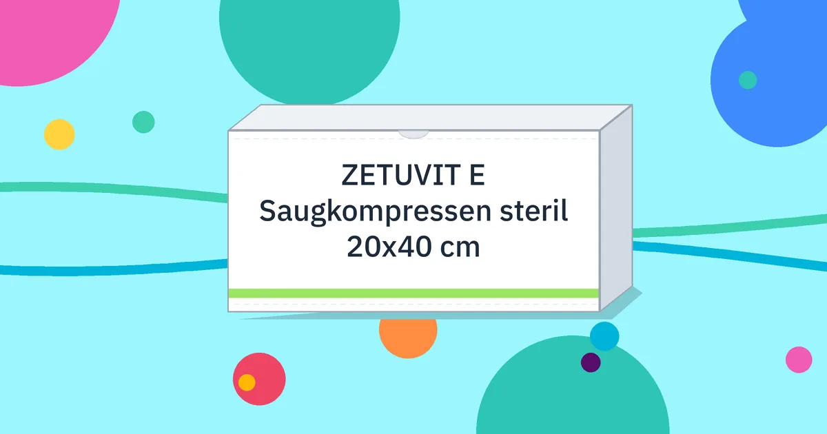 Symbolbild: Packung mit der Aufschrift ZETUVIT E Saugkompressen steril 20x40 cm (PZN 18736865) – Verfügbarkeit und Bezug in Apotheken in Frankfurt am Main