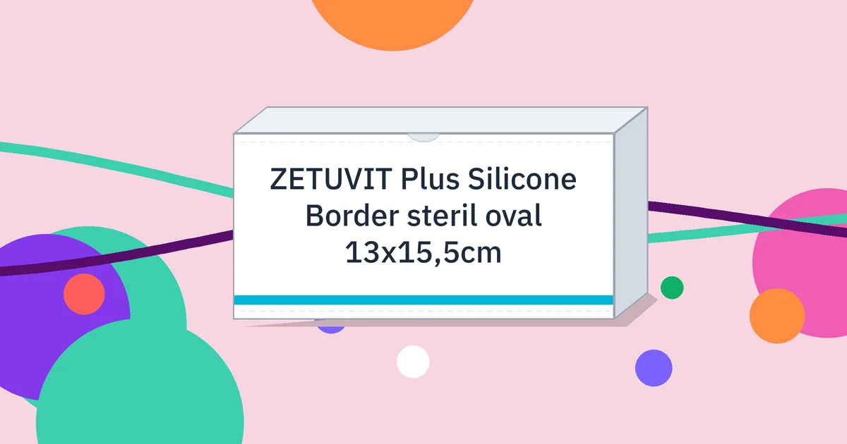 Symbolbild: Packung mit der Aufschrift ZETUVIT Plus Silicone Border steril oval 13x15,5cm (PZN 20365896) – Verfügbarkeit und Bezug in Apotheken in Frankfurt am Main