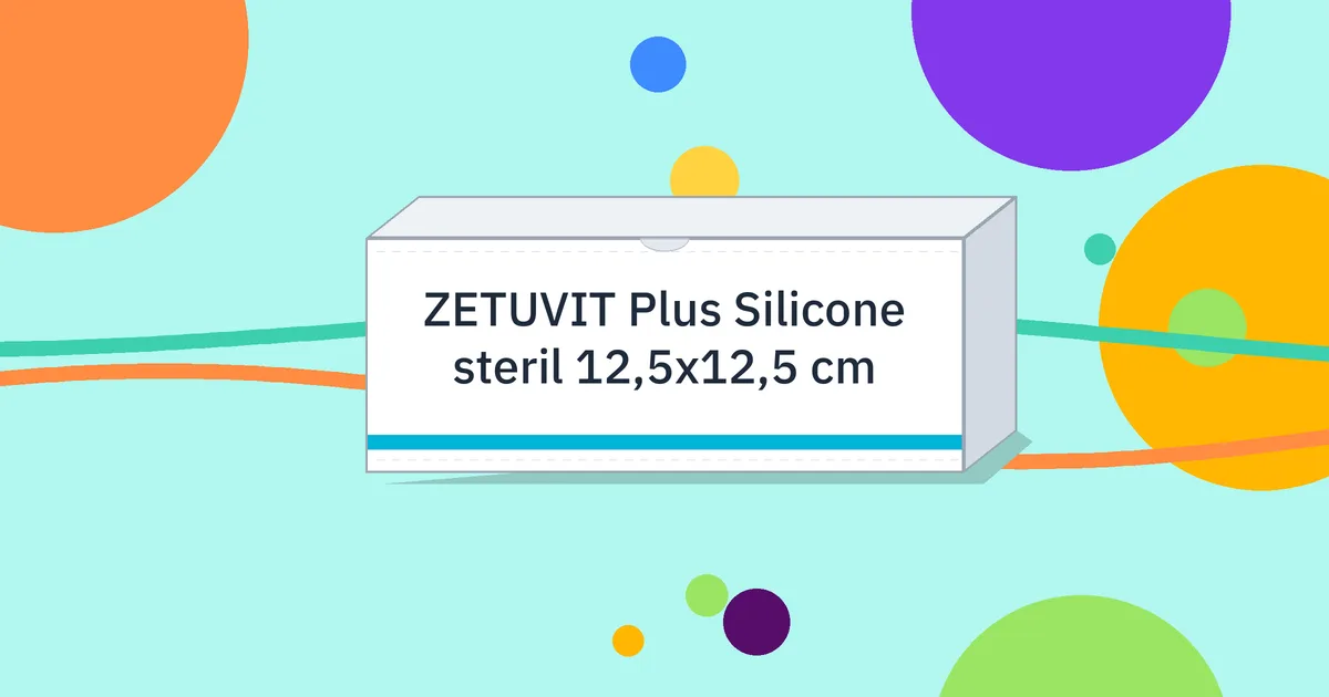 Symbolbild: Packung mit der Aufschrift ZETUVIT Plus Silicone steril 12,5x12,5 cm (PZN 18124636) – Verfügbarkeit und Bezug in Apotheken in Frankfurt am Main