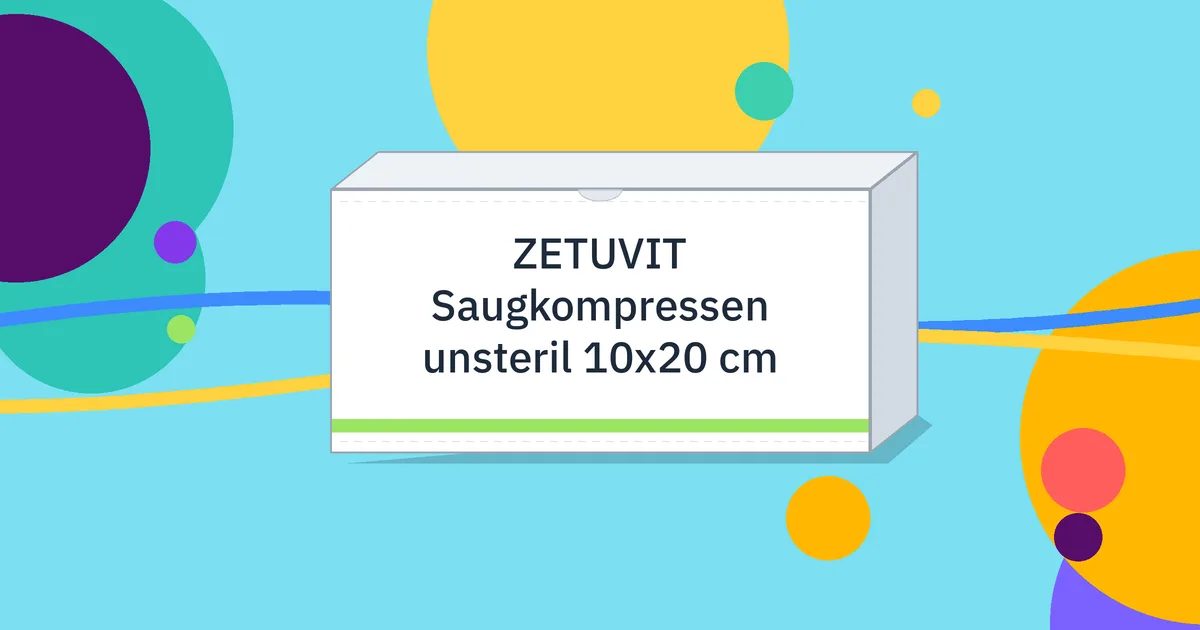 Symbolbild: Packung mit der Aufschrift ZETUVIT Saugkompressen unsteril 10x20 cm (PZN 18231071) – Verfügbarkeit und Bezug in Apotheken in Frankfurt am Main