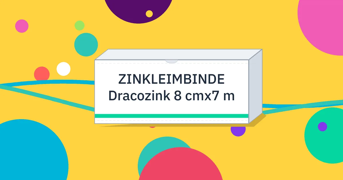 Symbolbild: Packung mit der Aufschrift ZINKLEIMBINDE Dracozink 8 cmx7 m (PZN 03111384) – Verfügbarkeit und Bezug in Apotheken in Frankfurt am Main