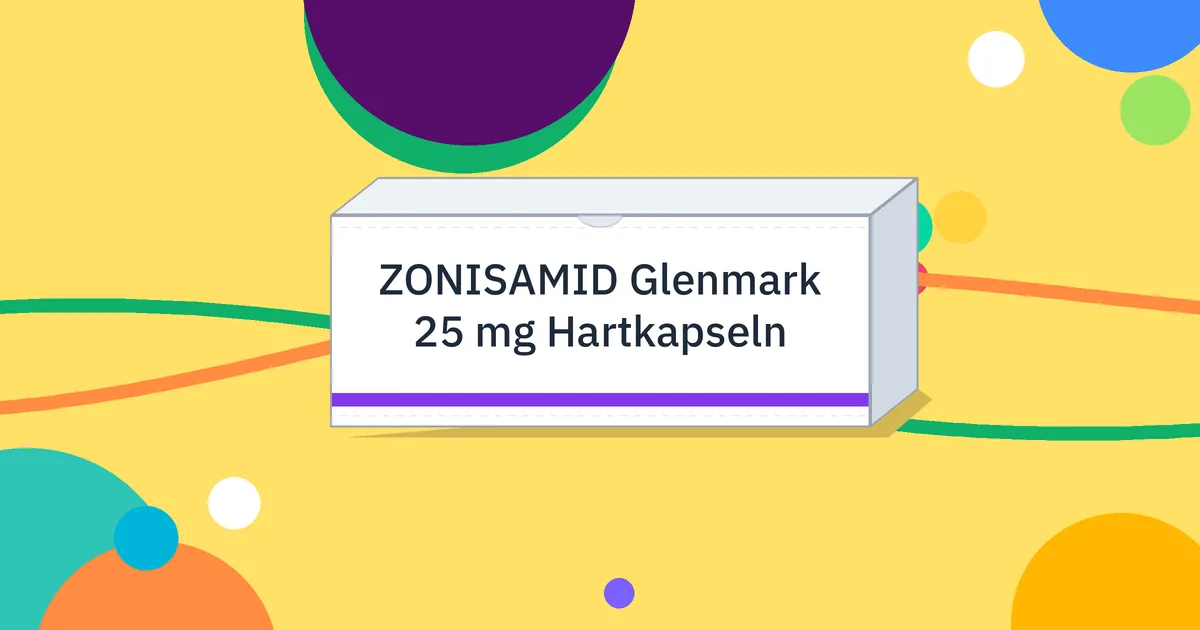 Symbolbild: Packung mit der Aufschrift ZONISAMID Glenmark 25 mg Hartkapseln (PZN 11127689) – Verfügbarkeit und Bezug in Apotheken in Frankfurt am Main