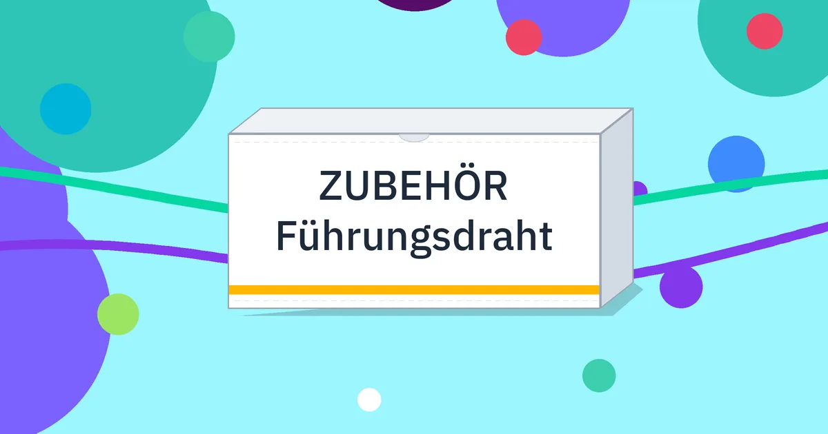 Symbolbild: Packung mit der Aufschrift ZUBEHÖR Führungsdraht (PZN 09105611) – Verfügbarkeit und Bezug in Apotheken in Frankfurt am Main