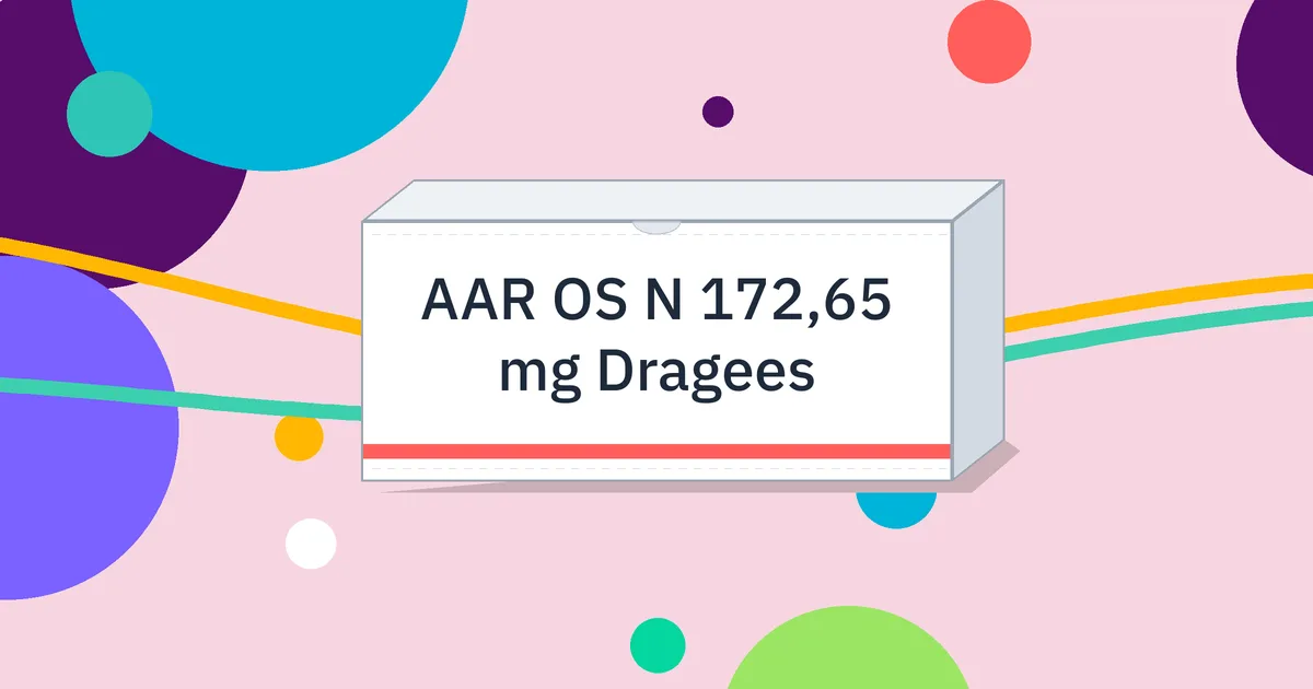 Symbolbild: Packung mit der Aufschrift AAR OS N 172,65 mg Dragees (PZN 00325972) – Verfügbarkeit und Bezug in Apotheken in Frankfurt am Main