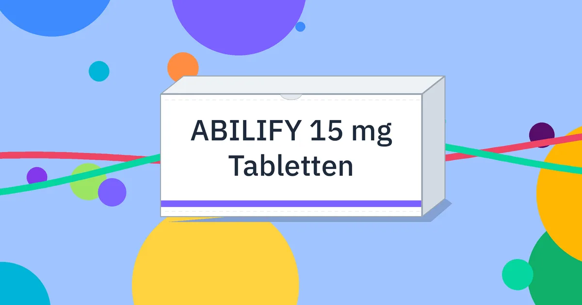 Symbolbild: Packung mit der Aufschrift ABILIFY 15 mg Tabletten (PZN 06915321) – Verfügbarkeit und Bezug in Apotheken in Frankfurt am Main