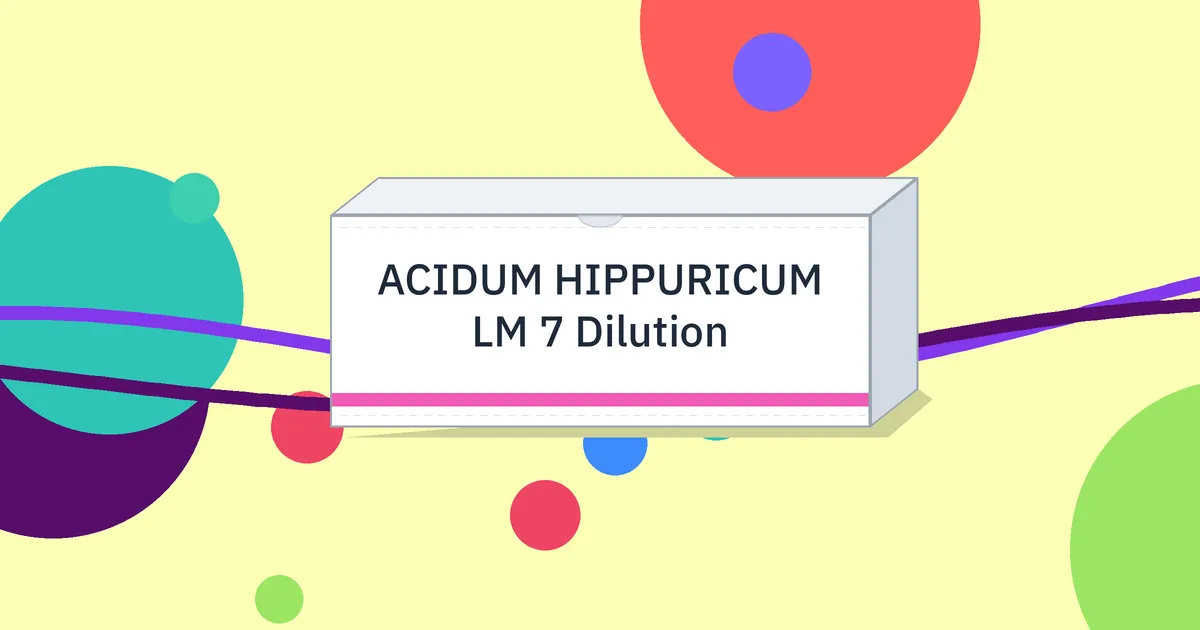 Symbolbild: Packung mit der Aufschrift ACIDUM HIPPURICUM LM 7 Dilution (PZN 13277275) – Verfügbarkeit und Bezug in Apotheken in Frankfurt am Main