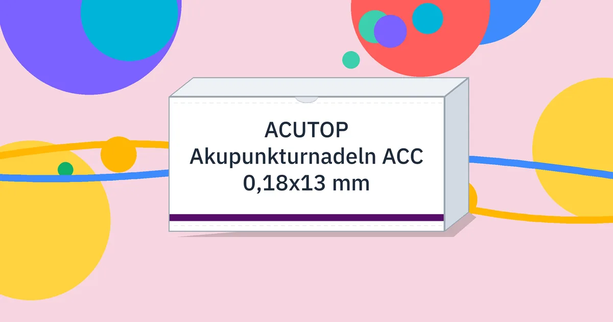 Symbolbild: Packung mit der Aufschrift ACUTOP Akupunkturnadeln ACC 0,18x13 mm (PZN 17443931) – Verfügbarkeit und Bezug in Apotheken in Frankfurt am Main