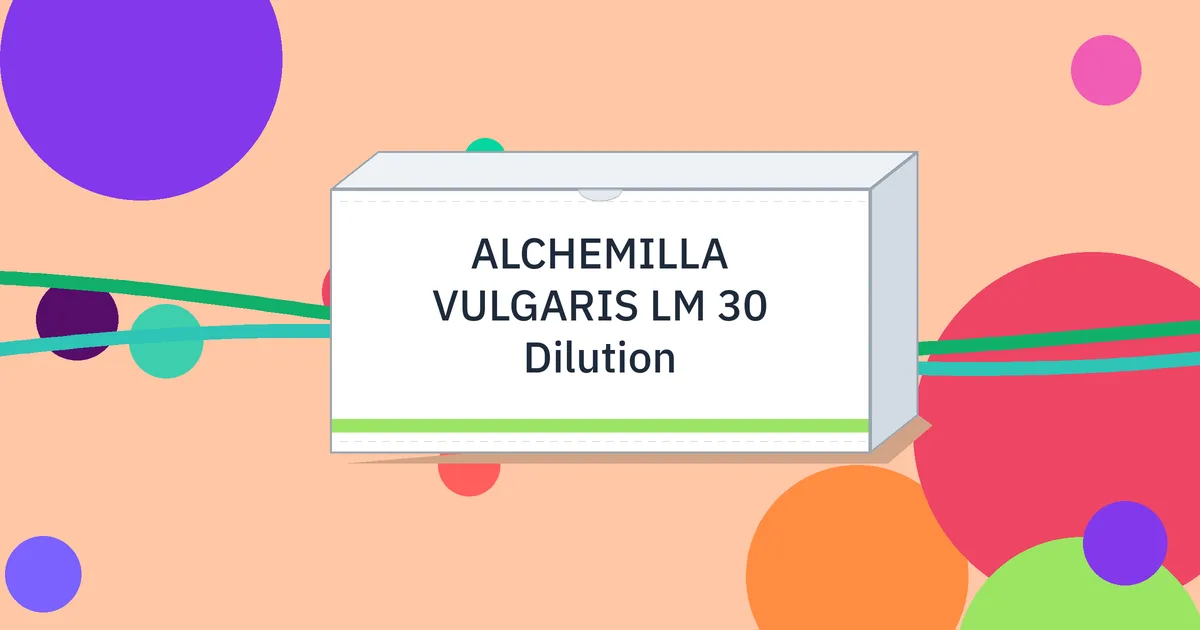 Symbolbild: Packung mit der Aufschrift ALCHEMILLA VULGARIS LM 30 Dilution (PZN 13309006) – Verfügbarkeit und Bezug in Apotheken in Frankfurt am Main
