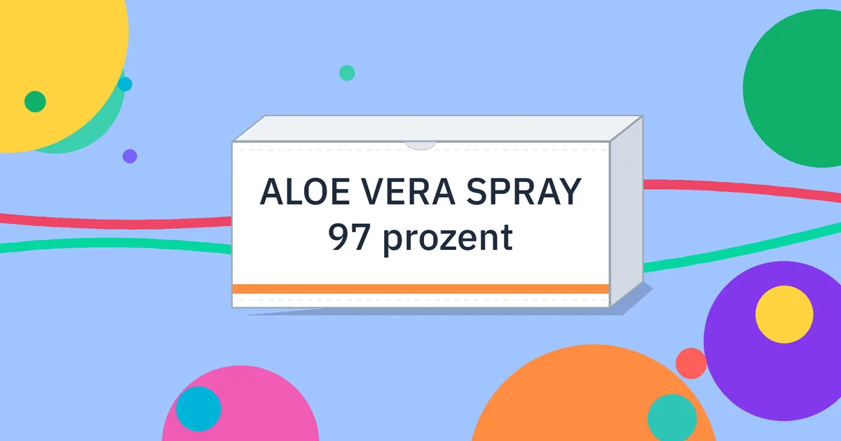 Symbolbild: Packung mit der Aufschrift ALOE VERA SPRAY 97 prozent (PZN 17429173) – Verfügbarkeit und Bezug in Apotheken in Frankfurt am Main