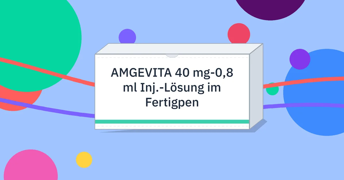 Symbolbild: Packung mit der Aufschrift AMGEVITA 40 mg-0,8 ml Inj.-Lösung im Fertigpen (PZN 15529249) – Verfügbarkeit und Bezug in Apotheken in Frankfurt am Main