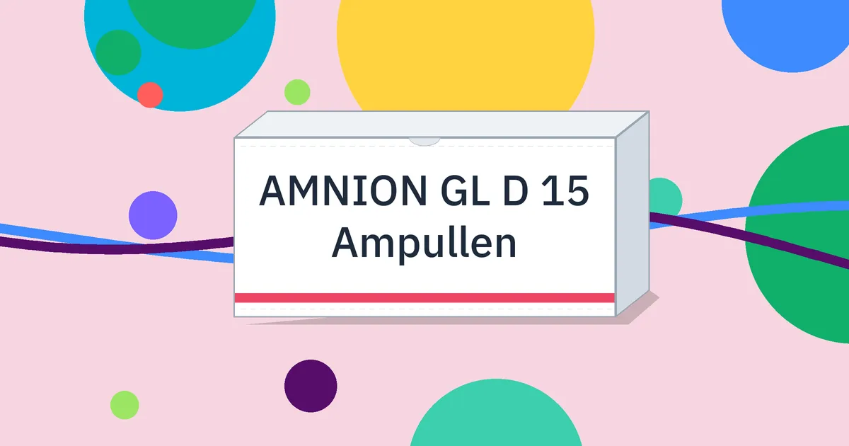 Symbolbild: Packung mit der Aufschrift AMNION GL D 15 Ampullen (PZN 03359150) – Verfügbarkeit und Bezug in Apotheken in Frankfurt am Main