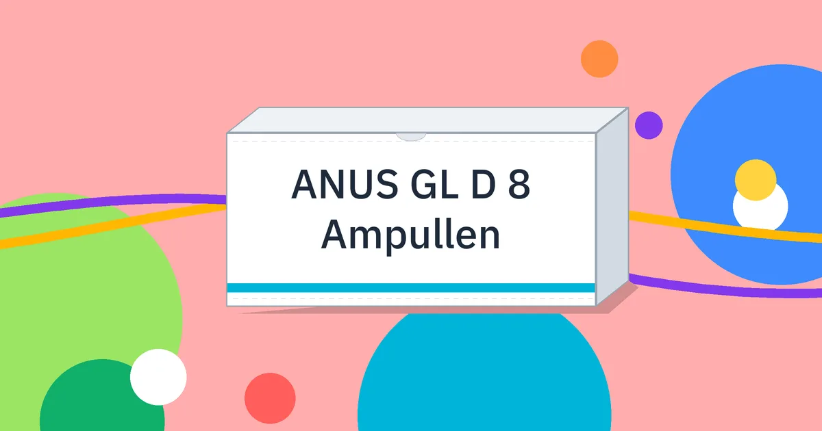 Symbolbild: Packung mit der Aufschrift ANUS GL D 8 Ampullen (PZN 02900877) – Verfügbarkeit und Bezug in Apotheken in Frankfurt am Main