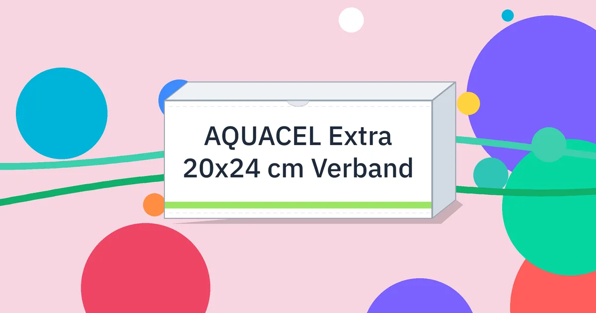 Symbolbild: Packung mit der Aufschrift AQUACEL Extra 20x24 cm Verband (PZN 17284421) – Verfügbarkeit und Bezug in Apotheken in Frankfurt am Main