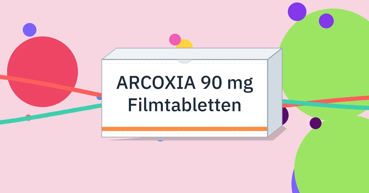 Symbolbild: Packung mit der Aufschrift ARCOXIA 90 mg Filmtabletten (PZN 10836797) – Verfügbarkeit und Bezug in Apotheken in Frankfurt am Main