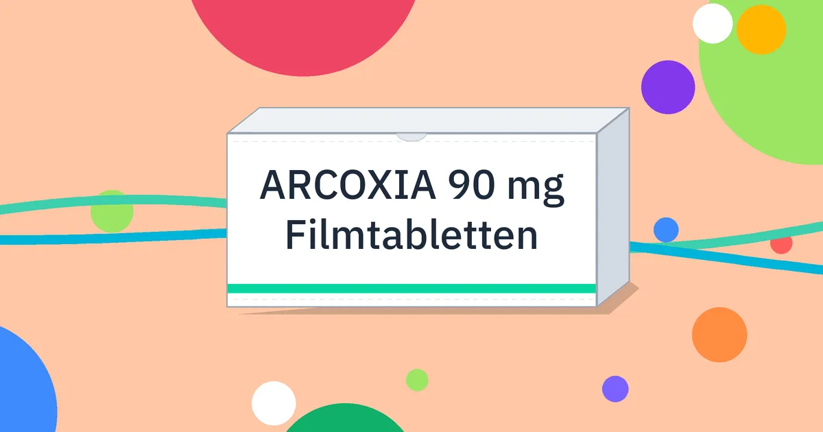 Symbolbild: Packung mit der Aufschrift ARCOXIA 90 mg Filmtabletten (PZN 01124595) – Verfügbarkeit und Bezug in Apotheken in Frankfurt am Main