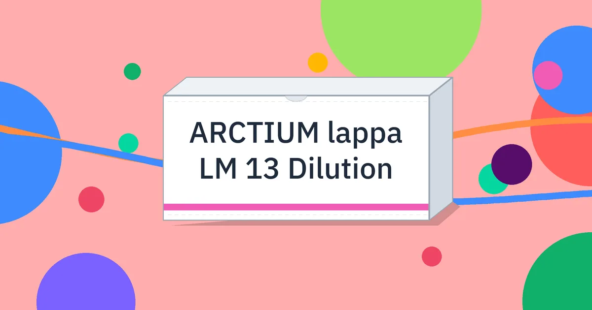 Symbolbild: Packung mit der Aufschrift ARCTIUM lappa LM 13 Dilution (PZN 13387561) – Verfügbarkeit und Bezug in Apotheken in Frankfurt am Main