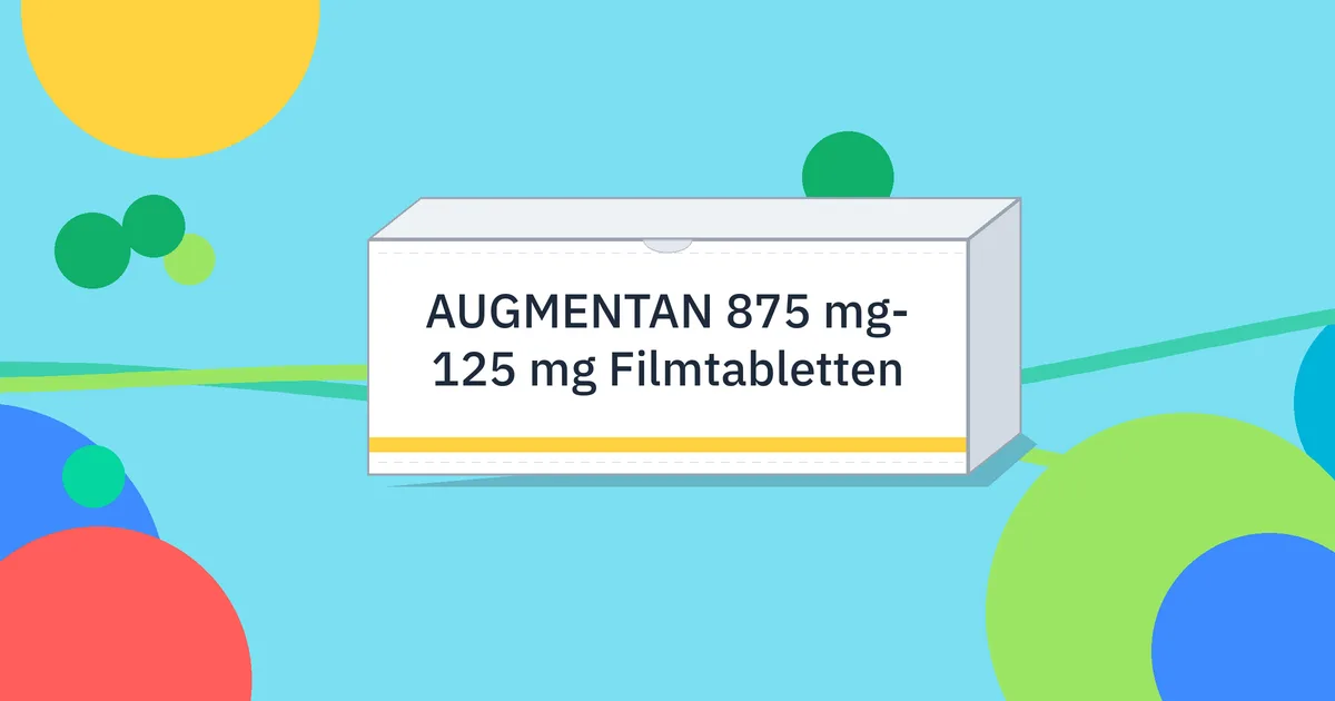 Symbolbild: Packung mit der Aufschrift AUGMENTAN 875 mg-125 mg Filmtabletten (PZN 20285588) – Verfügbarkeit und Bezug in Apotheken in Frankfurt am Main