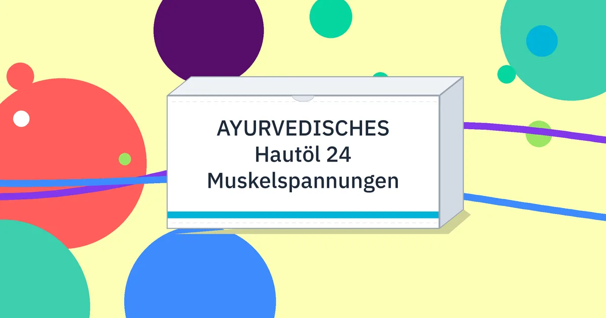 Symbolbild: Packung mit der Aufschrift AYURVEDISCHES Hautöl 24 Muskelspannungen (PZN 07251811) – Verfügbarkeit und Bezug in Apotheken in Frankfurt am Main