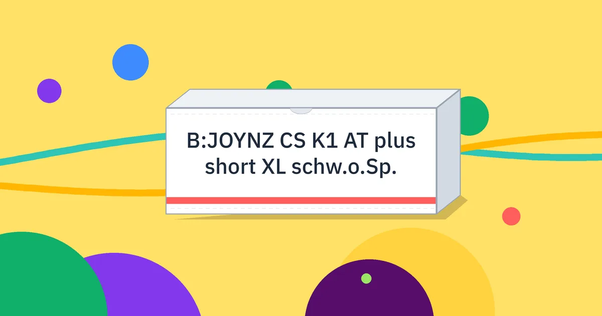 Symbolbild: Packung mit der Aufschrift B:JOYNZ CS K1 AT plus short XL schw.o.Sp. (PZN 20537682) – Verfügbarkeit und Bezug in Apotheken in Frankfurt am Main