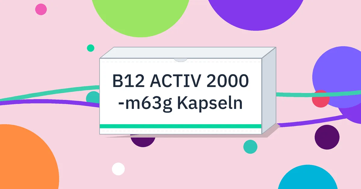 Symbolbild: Packung mit der Aufschrift B12 ACTIV 2000 -m63g Kapseln (PZN 18458248) – Verfügbarkeit und Bezug in Apotheken in Frankfurt am Main