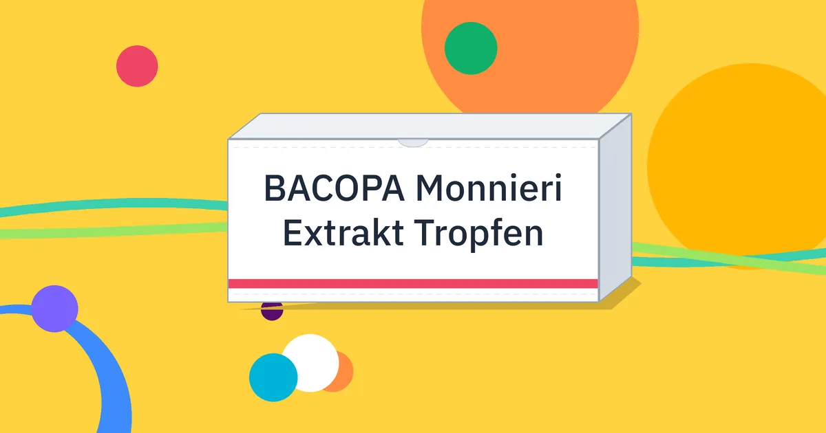 Symbolbild: Packung mit der Aufschrift BACOPA Monnieri Extrakt Tropfen (PZN 20210857) – Verfügbarkeit und Bezug in Apotheken in Frankfurt am Main