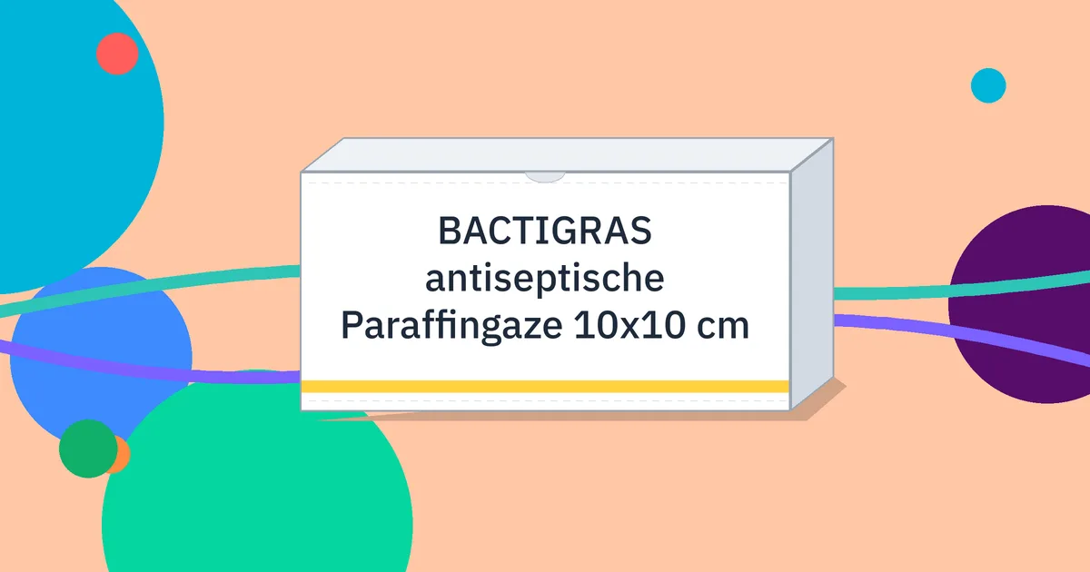 Symbolbild: Packung mit der Aufschrift BACTIGRAS antiseptische Paraffingaze 10x10 cm (PZN 18110373) – Verfügbarkeit und Bezug in Apotheken in Frankfurt am Main