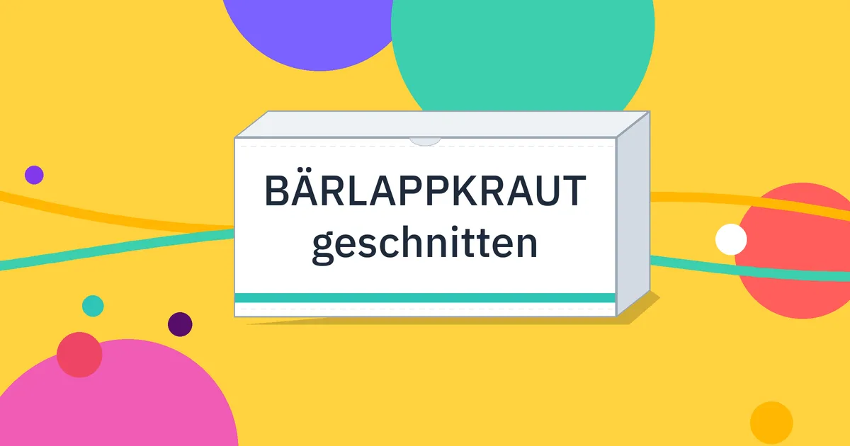 Symbolbild: Packung mit der Aufschrift BÄRLAPPKRAUT geschnitten (PZN 14031145) – Verfügbarkeit und Bezug in Apotheken in Frankfurt am Main