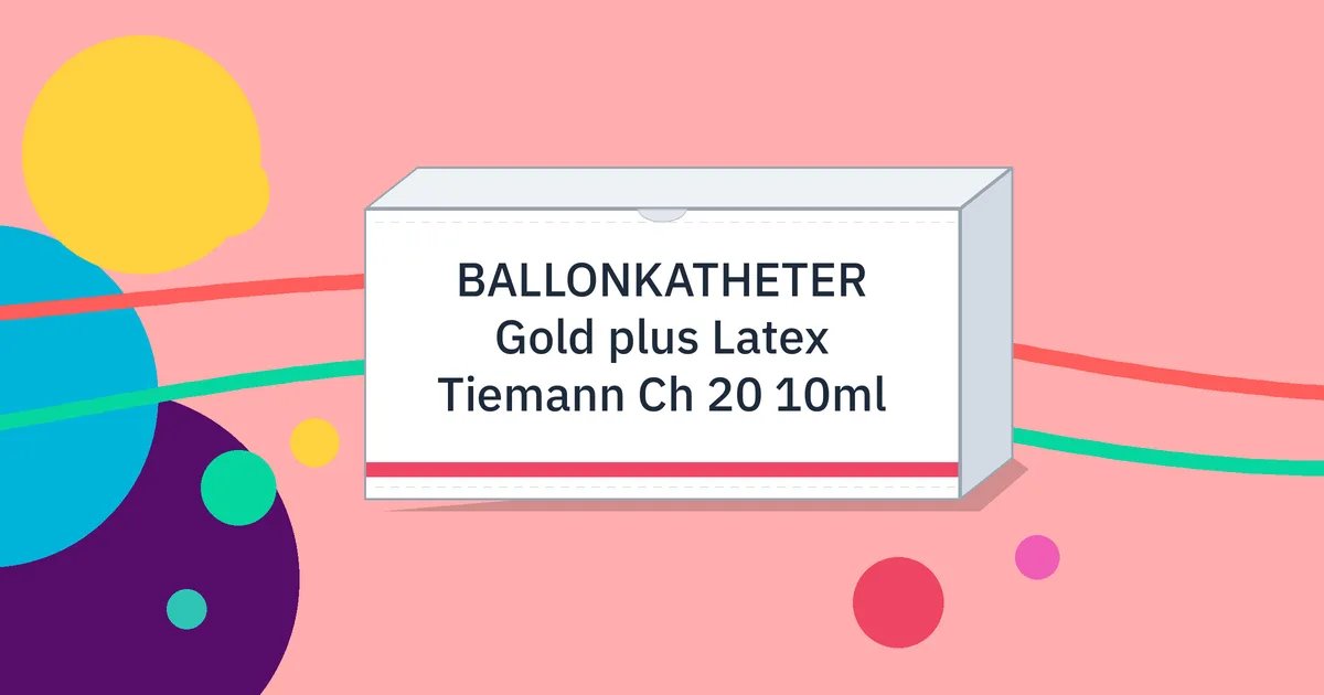 Symbolbild: Packung mit der Aufschrift BALLONKATHETER Gold plus Latex Tiemann Ch 20 10ml (PZN 04904804) – Verfügbarkeit und Bezug in Apotheken in Frankfurt am Main