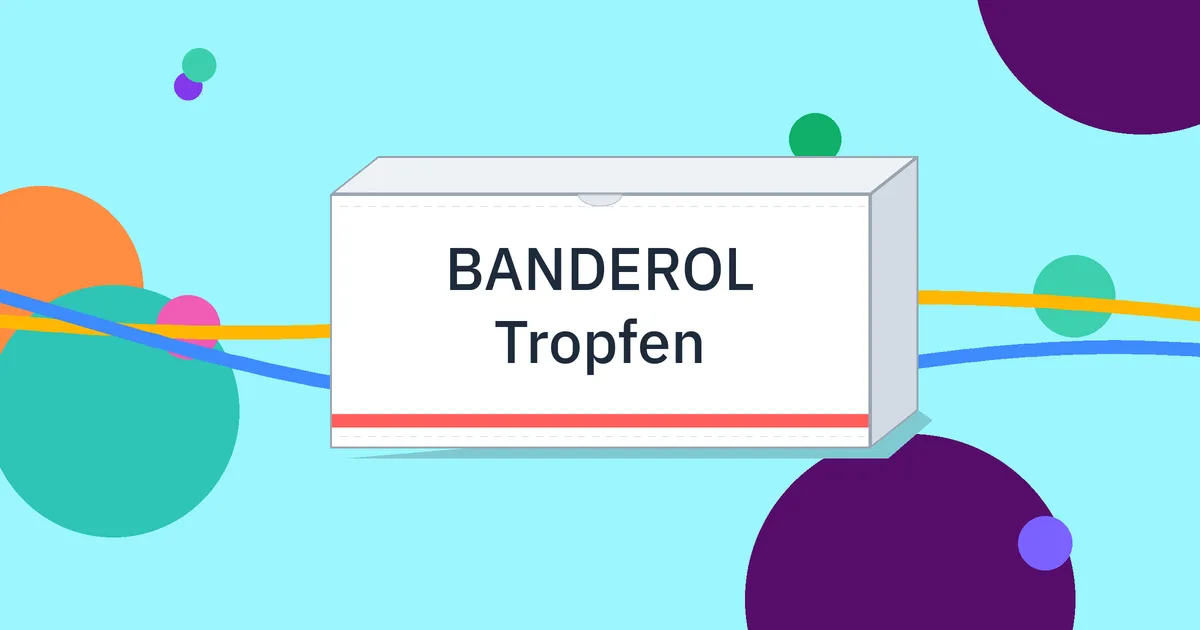 Symbolbild: Packung mit der Aufschrift BANDEROL Tropfen (PZN 16396595) – Verfügbarkeit und Bezug in Apotheken in Frankfurt am Main