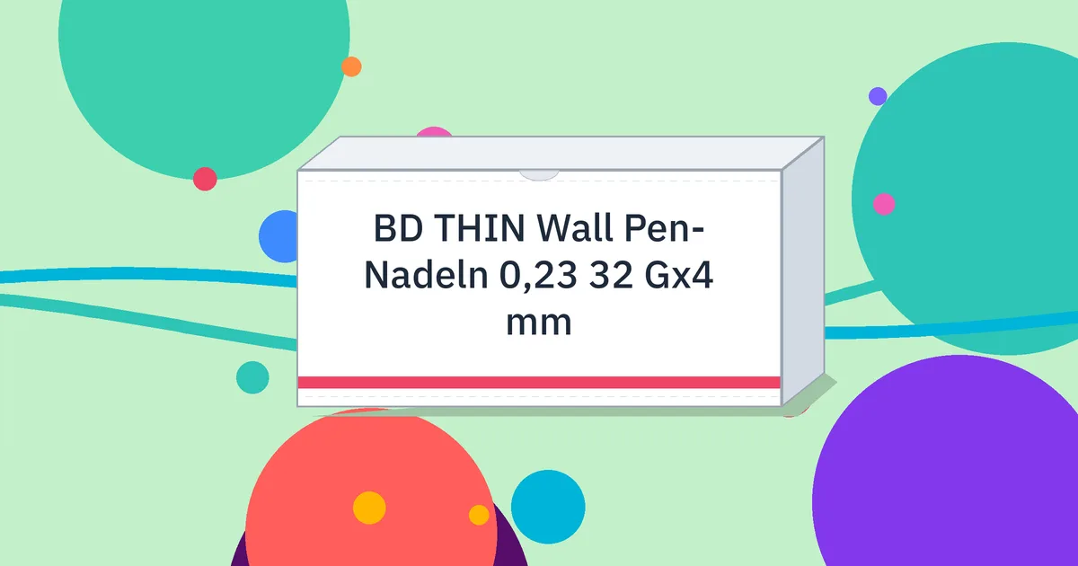 Symbolbild: Packung mit der Aufschrift BD THIN Wall Pen-Nadeln 0,23 32 Gx4 mm (PZN 18471102) – Verfügbarkeit und Bezug in Apotheken in Frankfurt am Main