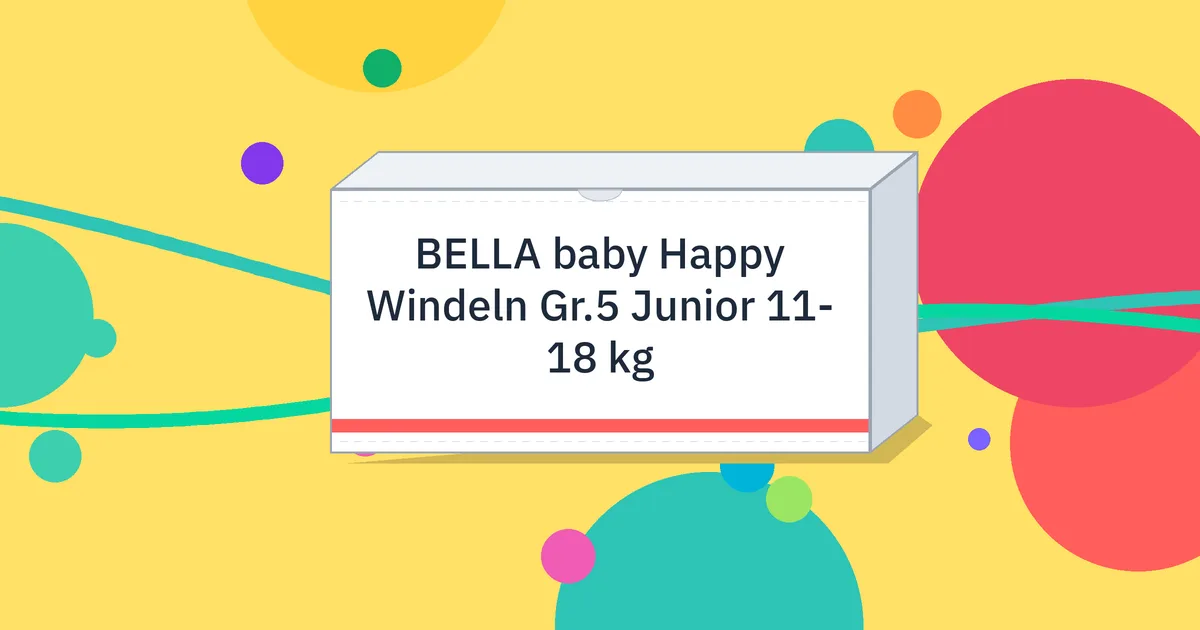 Symbolbild: Packung mit der Aufschrift BELLA baby Happy Windeln Gr.5 Junior 11-18 kg (PZN 18815814) – Verfügbarkeit und Bezug in Apotheken in Frankfurt am Main